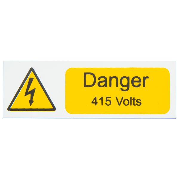 Industrial Signs IS2205RP Danger 415V 75x25 - Pack of 5 Rigid S/a Pvc ...