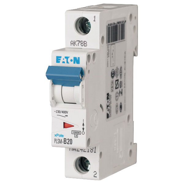 EATON PLSM-C20-MW Miniature Circuit Breaker 20A C-type SP 10kA 242207 ...