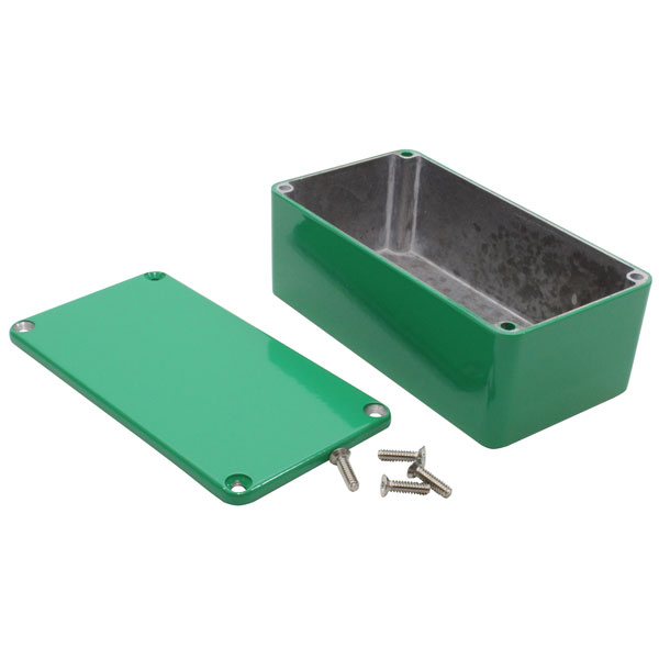 Hammond 1590BSGR Die Cast Stomp Box Green 112 x 60 x 38 | Rapid Online