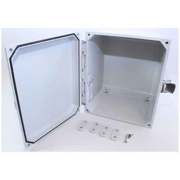 Hammond PJU1086L IP66 Type 4X GRP Junction Box Hinged Lid with Snap ...