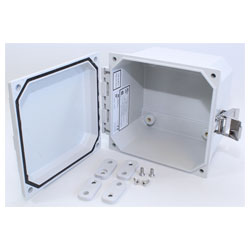 Hammond PJU664L IP66 Type 4X GRP Junction Box Hinged Lid with Snap ...