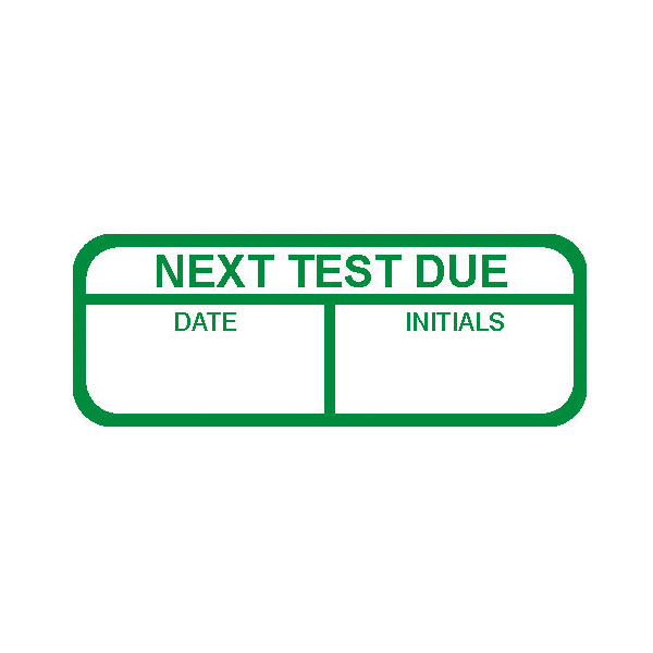 Next Test Due Labels, Green Mark & Seal, 40 x 15mm, Pack Of 120 | Rapid ...