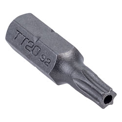Affix TX20 Pin Recess T Drive Hexagon Bit 1/4 Hex 25mm | Rapid Online