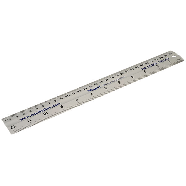 Rapid Aluminium Ruler (30cm) | Rapid Electronics