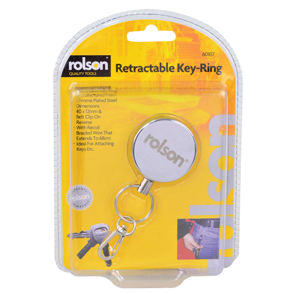 Rolson 60107 Retractable Key-Ring | Rapid Online