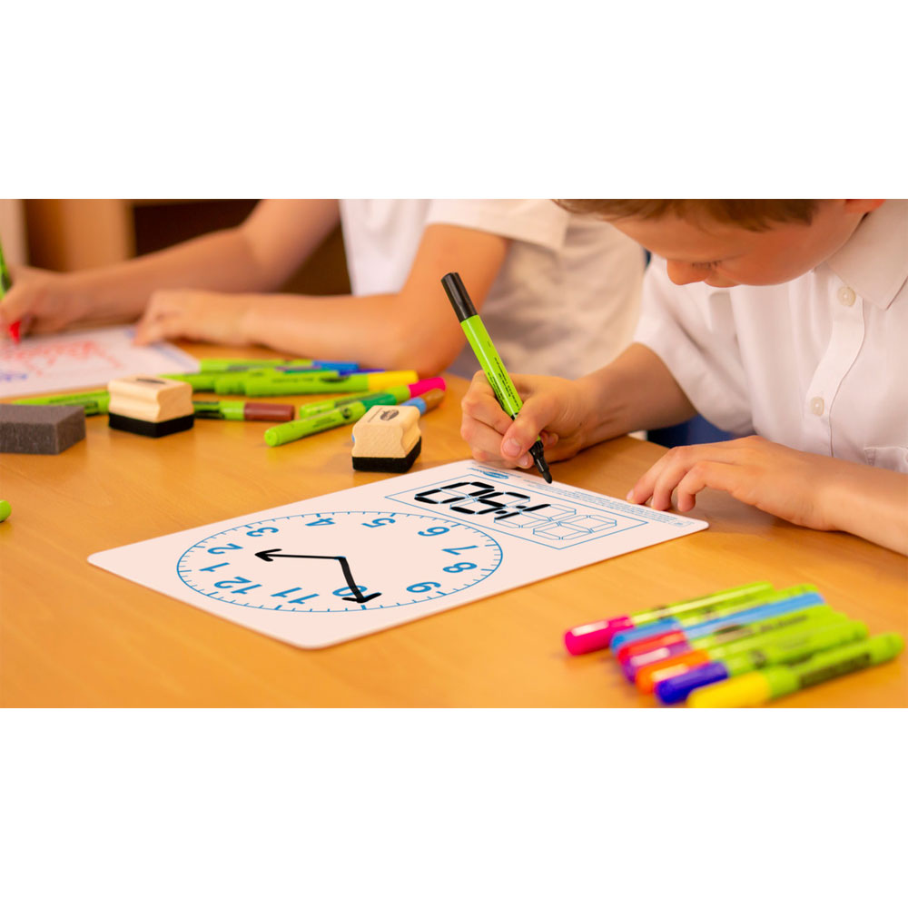 Show-me CFB10 Show-me A4 Clock Face Mini Whiteboards, Pack of 10 Boards ...