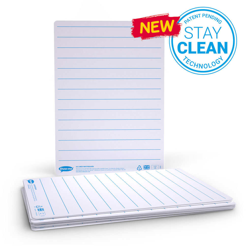 Show-me LIB10 Show-me A4 Lined Mini Whiteboards, Pack of 10 Boards ...