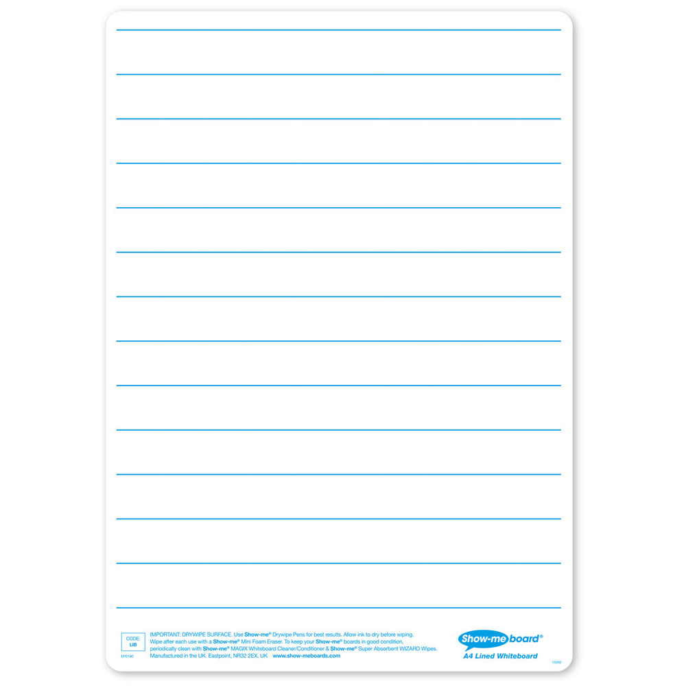 Show-me LIB10 Show-me A4 Lined Mini Whiteboards, Pack of 10 Boards ...