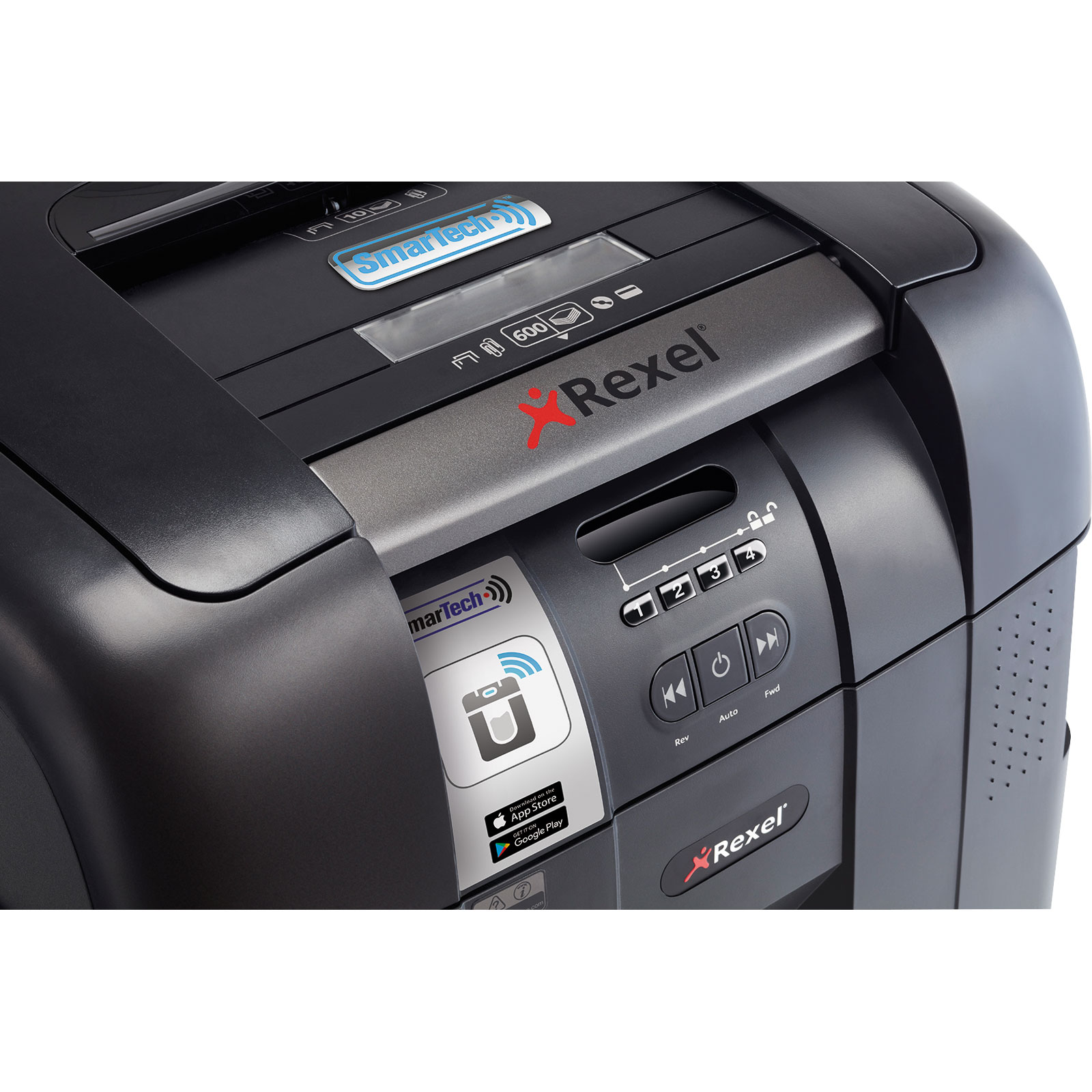 Rexel Auto+ 600X P-4 Cross Cut Shredder | Rapid Online