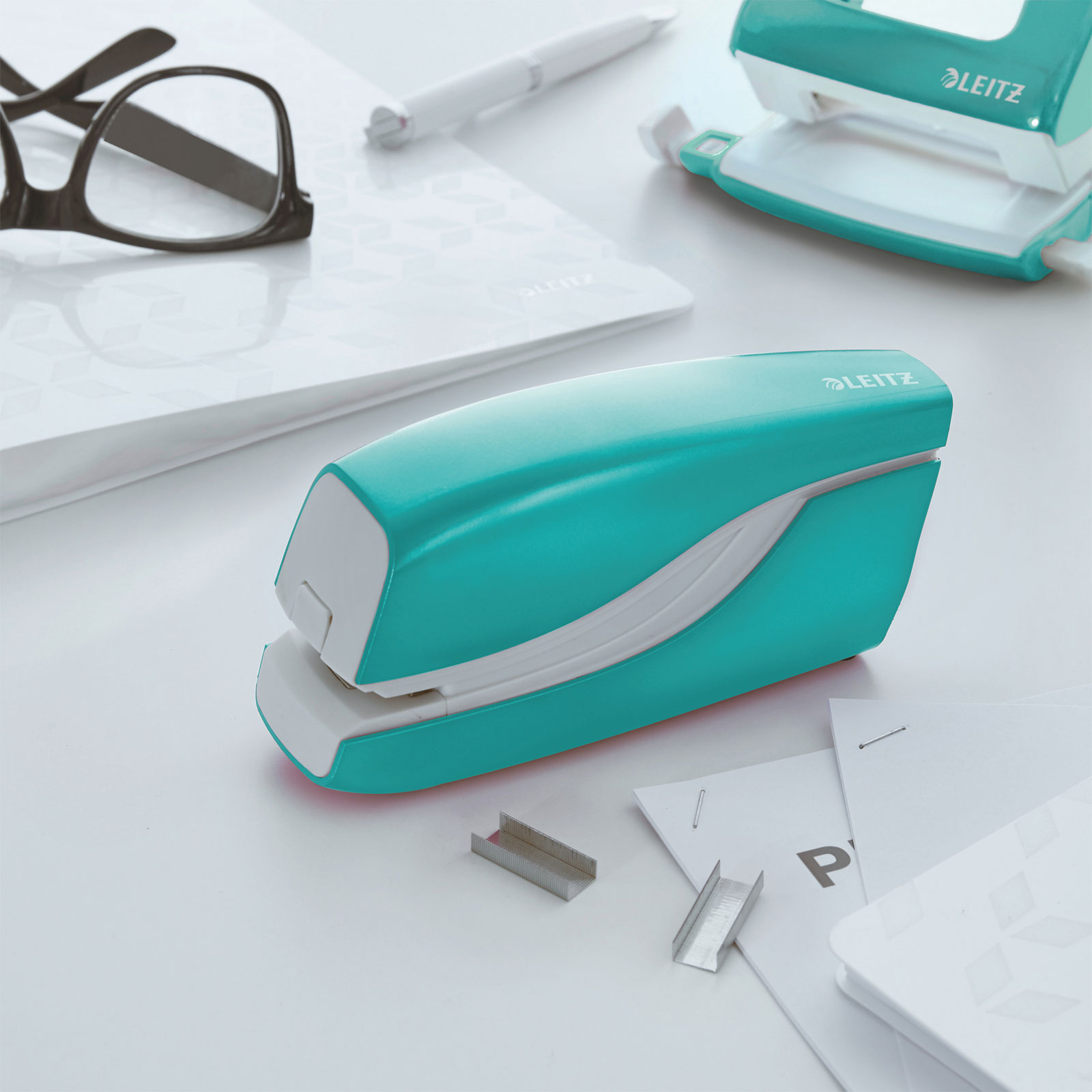 Leitz Electric Stapler WOW Ice Blue | Rapid Online