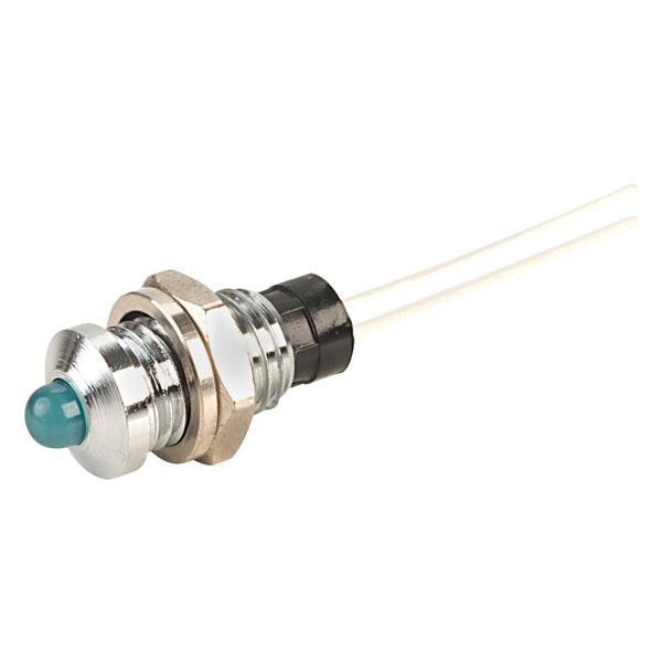 TruOpto Blue 3mm LED Indicator with Chrome Prominent Bezel | Rapid ...