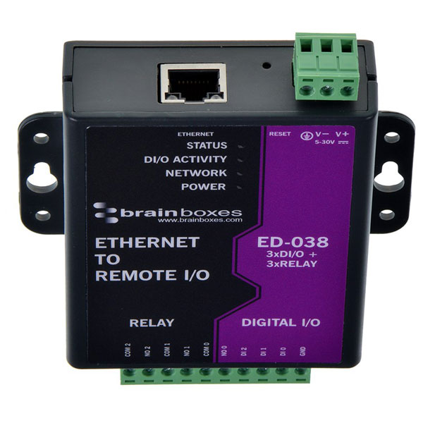 Brainboxes ED-038 Ethernet to 3 Relay + 3 Digital Inputs | Rapid Online