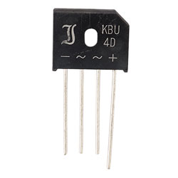 Diotec KBU4D 4A 200V In-line Bridge Rectifier | Rapid Electronics