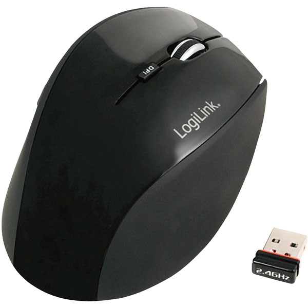 LogiLink® ID0053 Mouse Optical Wireless 2.4 GHz With 5 Buttons - Black ...