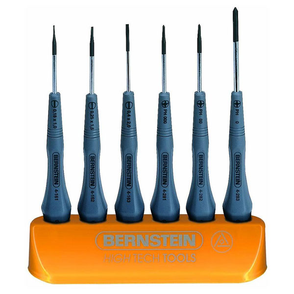Bernstein 4-180 Screwdriver & Cross-Recess Screwdriver Set - 6 Piece ...