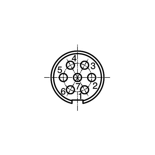 Amphenol T 3475 001C091/A Male DIN 7 Pin Cable Connector Screw Locking ...