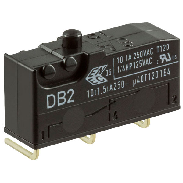 Cherry DB2C-D3AA Microswitch SPDT 10A 250V AC, Button, Left-hand PCB ...