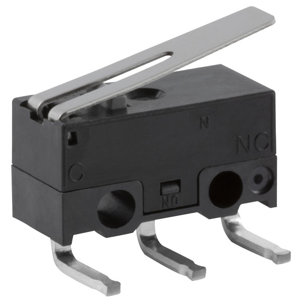 ZF DG23-B3LA Microswitch SPDT 0.05A 30VDC, Lever, Leftt-hand PCB | Rapid Electronics