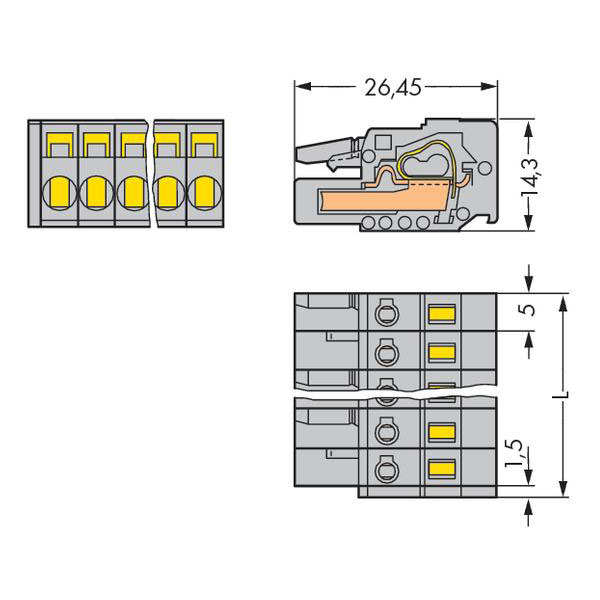 WAGO 231-116/026-000 PCB Spring Connector 5mm 16A Grey 16-Pin | Rapid ...