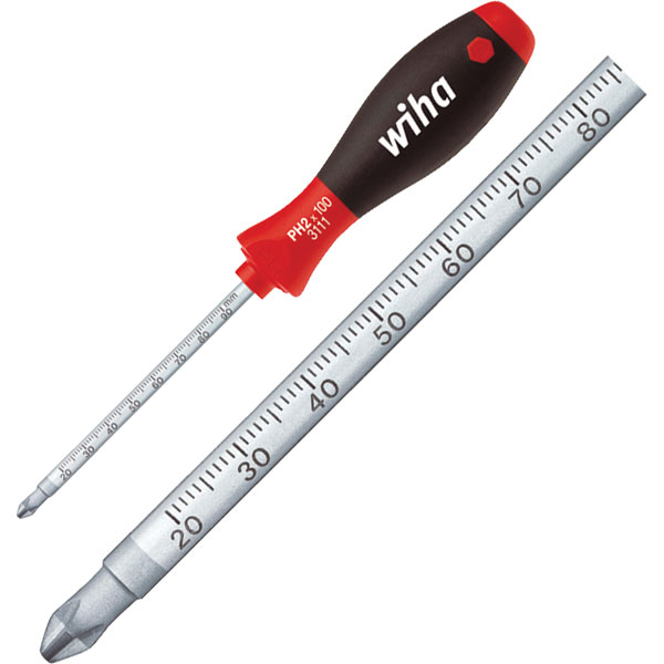 Wiha 35398 SoftFinish® Phillips Screwdriver With Lasered mm Scale PH2 | Rapid Electronics
