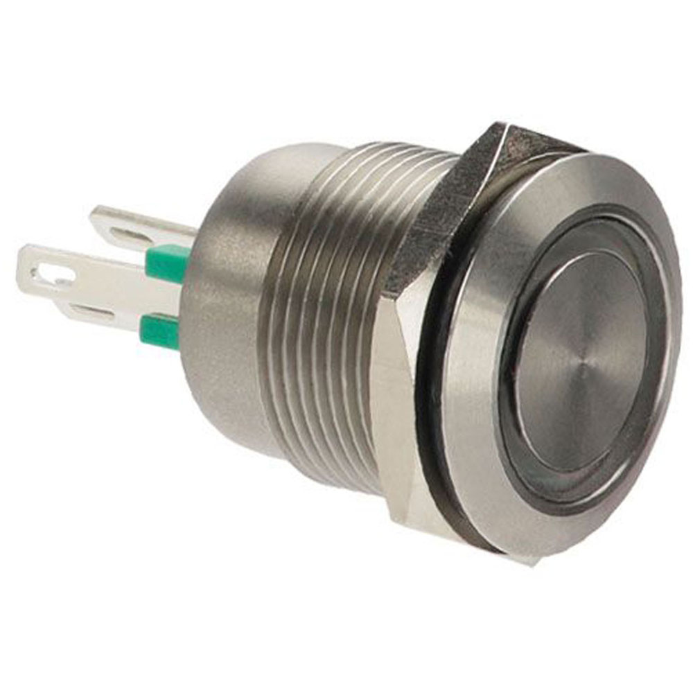 Bulgin MPI002/28/GN Anti-vandal Switch SPST 24V DC 50mA Green Ring IP66 ...