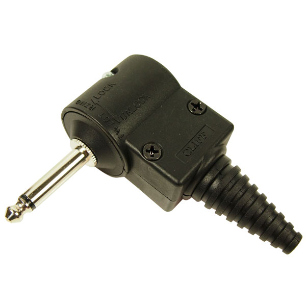 Cliff Electronic - CL2076 -Jumbo Jack plug 6.3 mm mono, angled 15mm ...