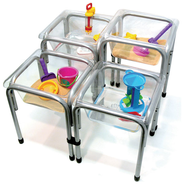 Titchy Tubs Water Play Set Of 4 Clear With Stands | Rapid Electronics