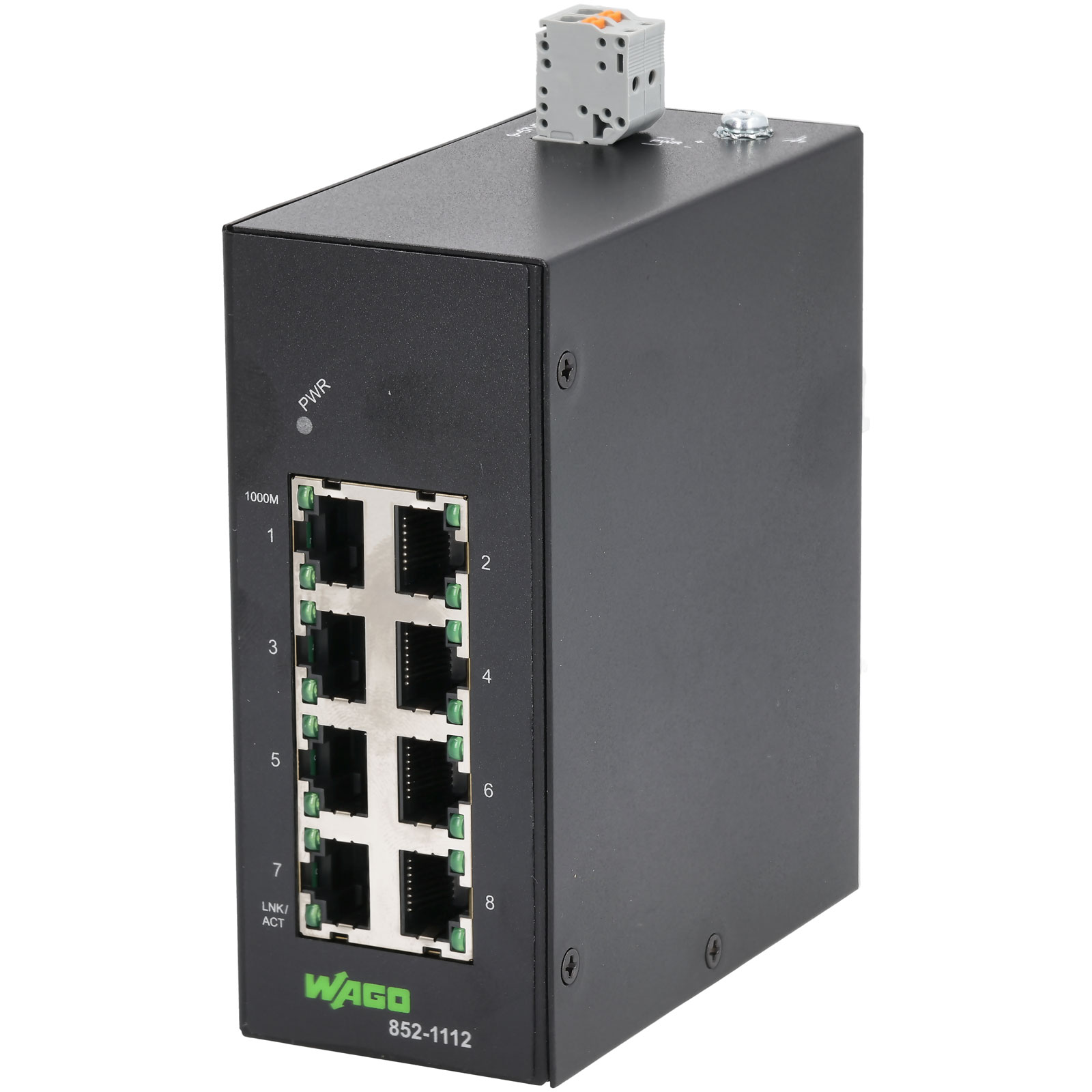 WAGO 852-1112 8-Port Black Unmanaged DIN-35 Rail Industrial-ECO-Switch ...