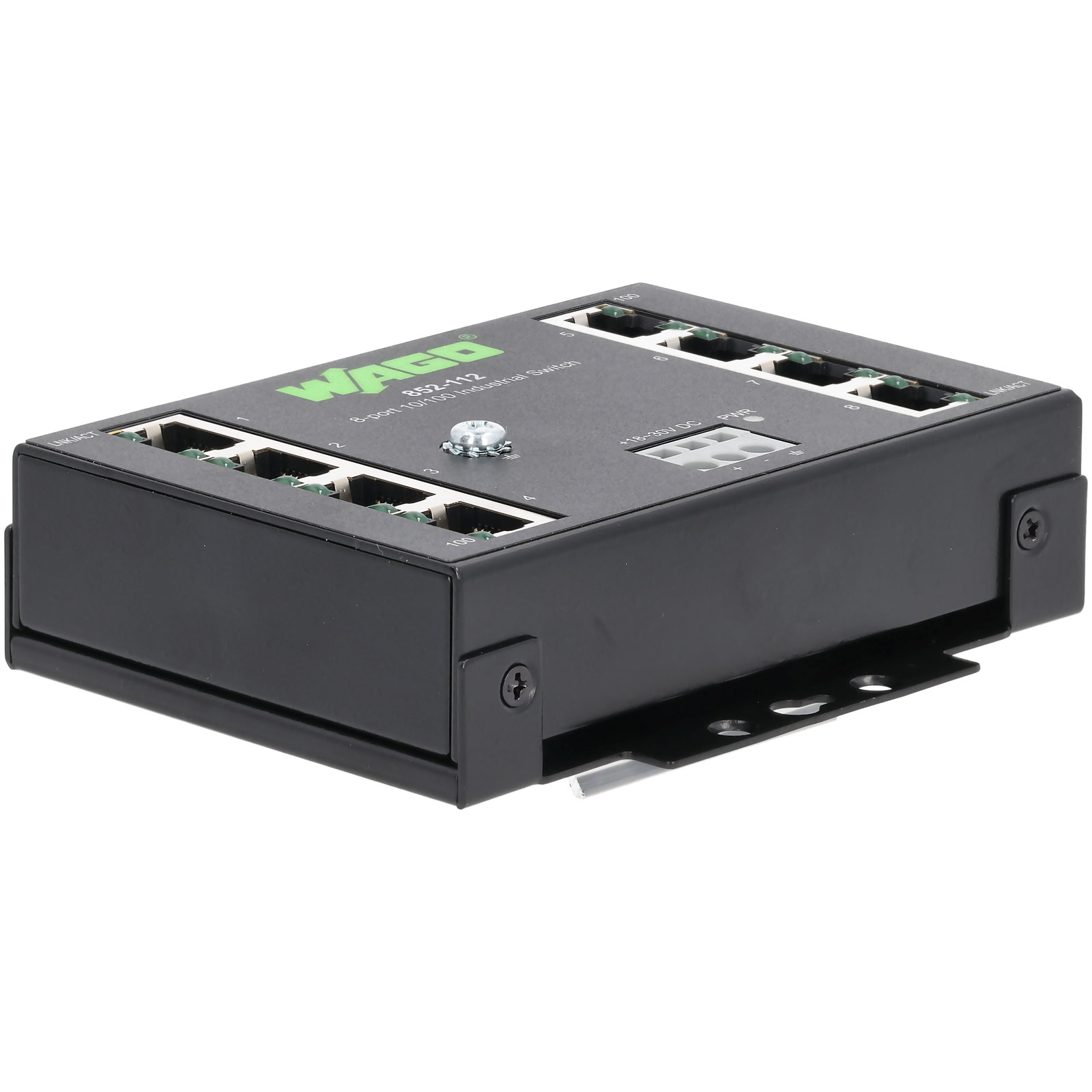 WAGO 852-112 8-Port Black Unmanaged DIN-35 Rail Industrial-ECO-Switch ...