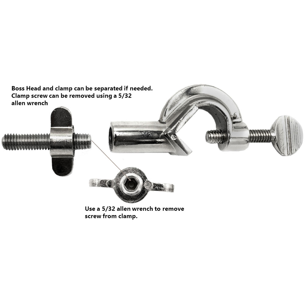 EISCO PRCMP02BH 4 Prong, Cork Lined Clamp, Swivel Bosshead, Industrial ...