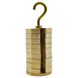 EISCO PH0258A Slotted Weight Set, 100g, Brass, With Hook, Removable ...