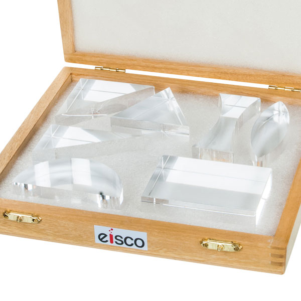 Eisco PH0571 - Mixed Prisms In Wooden Storage Box - Set of 7 Prisms ...