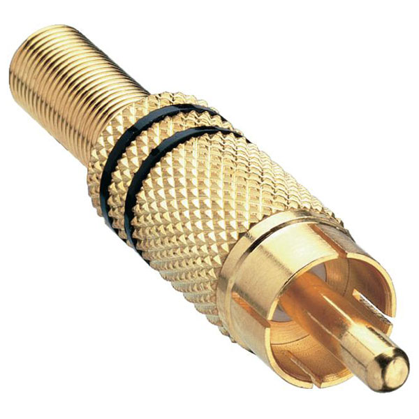 Lumberg STO 11 V SCHWARZ RCA Phono Plug Gilded - Black | Rapid Electronics