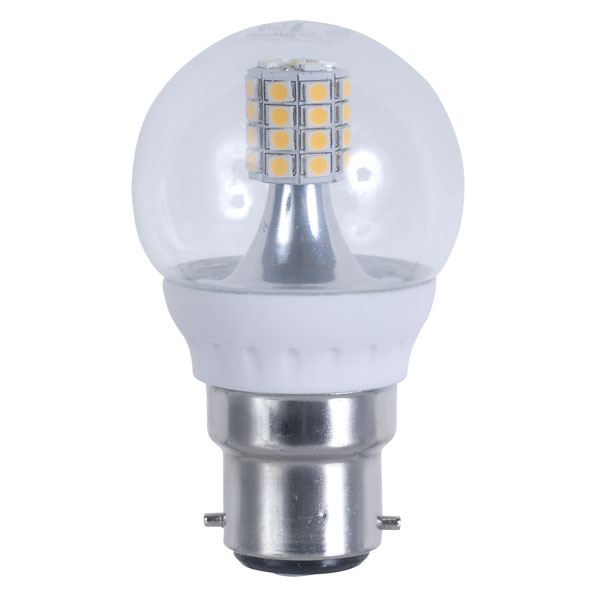 Duracell LED 3.5W Clear Mini Globe Dimmable Bulb BC Cap | Rapid Online
