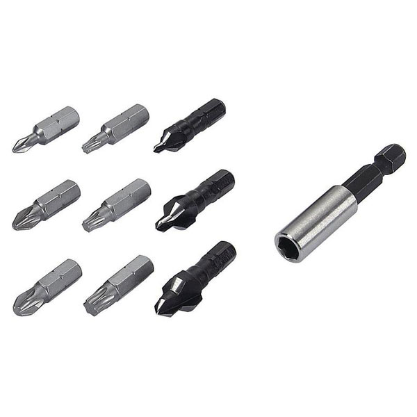 Wolfcraft 2542000 Screwdriver Bit Set with Countersinks 10-pieces ...
