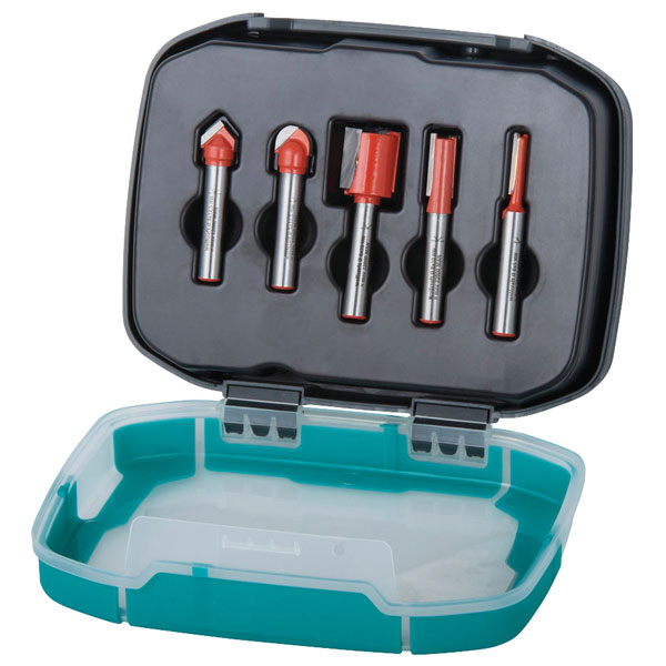 Wolfcraft 8753000 Router Straight Cutter Set 5-pieces 8mm Shank | Rapid ...