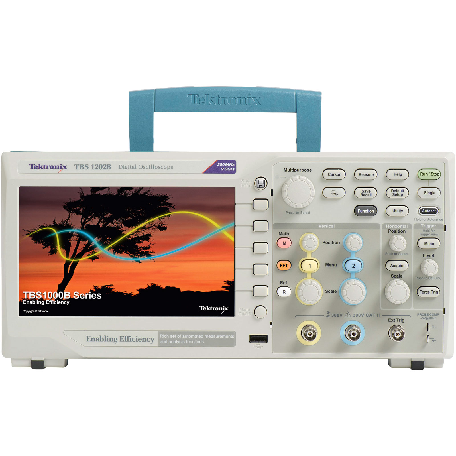 Tektronix TBS1152B 2 Channel Digital Storage Oscilloscope 150MHz | Rapid Electronics