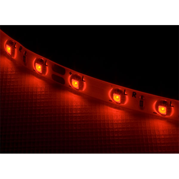 5m Red LED Strip 12V 4.8W per Meter 8mm Tape | Rapid Electronics