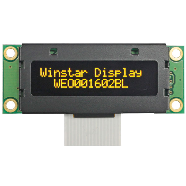 Winstar WEO001602BLPP5N00000 16x2 Yellow OLED Chip On Glass Character Display | Rapid Electronics
