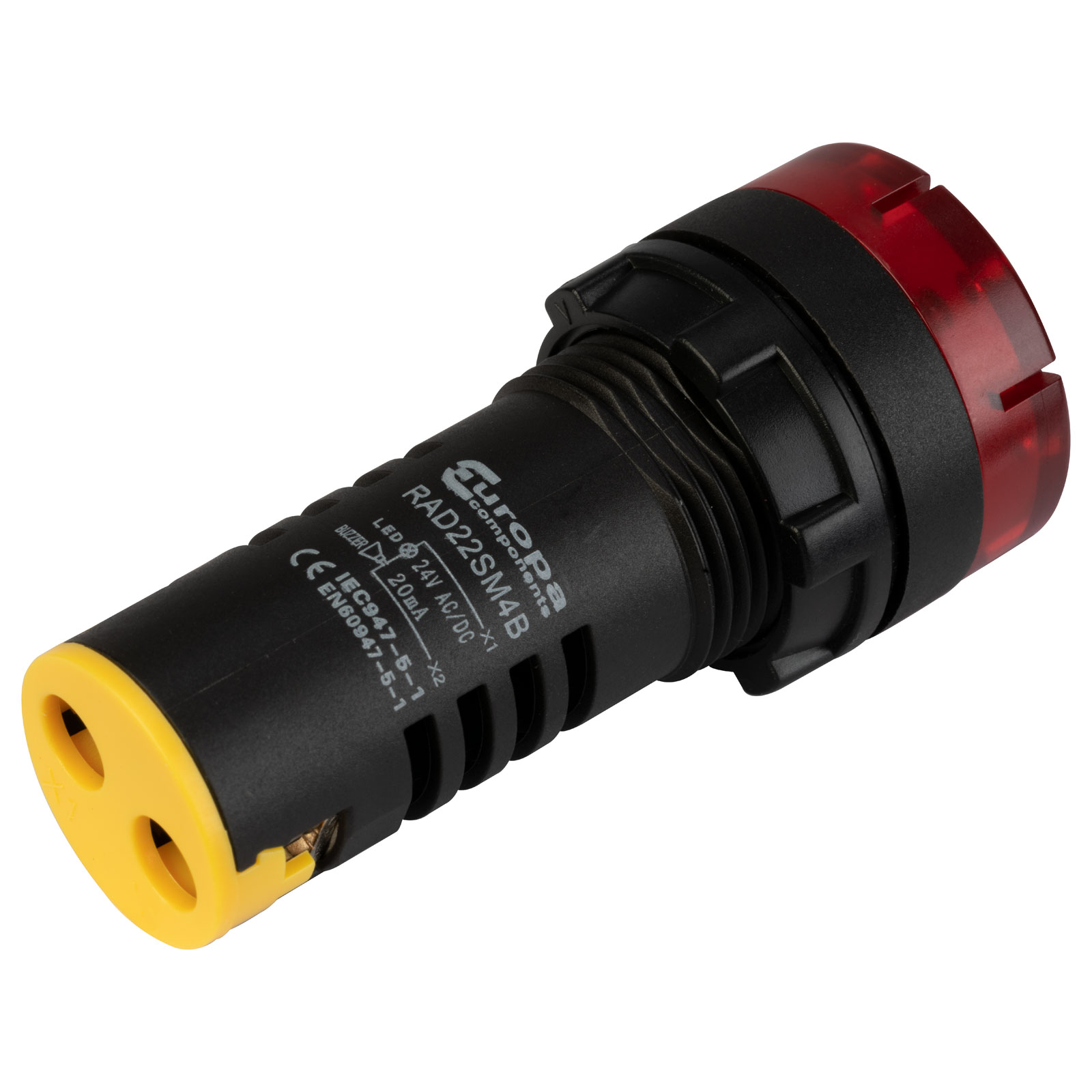 Europa Components RAD22SM4B 22mm LED Buzzer Red 24V AC/DC | Rapid Online