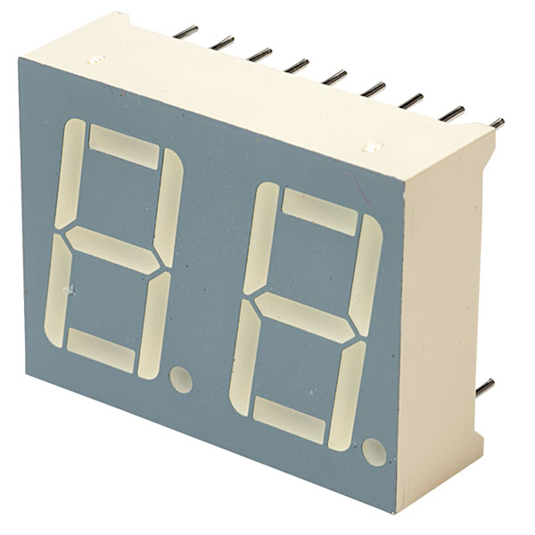 Kingbright DA56-11SRWA Dual Digit 7 Segment Display Red 14.2mm Anode (0 ...