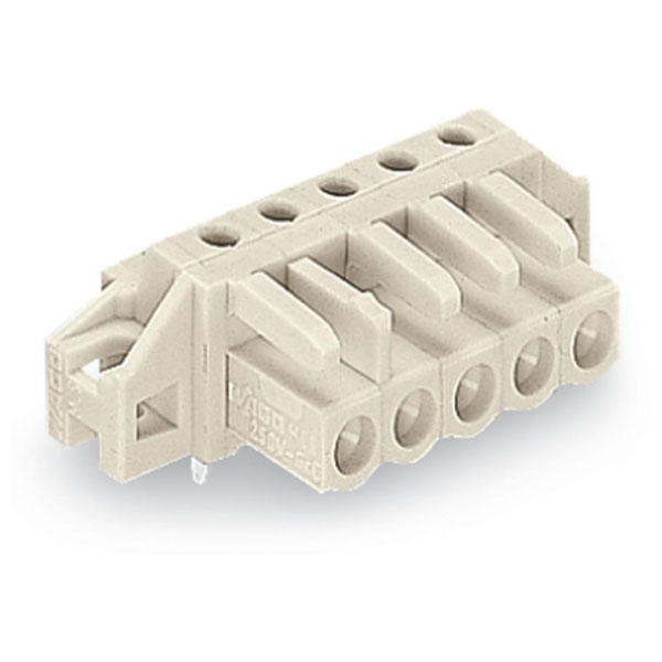 WAGO 722-237/031-000 Female MCS-MIDI 7P 5mm Flanged Angled Solder Pins Pk50 | Rapid Electronics