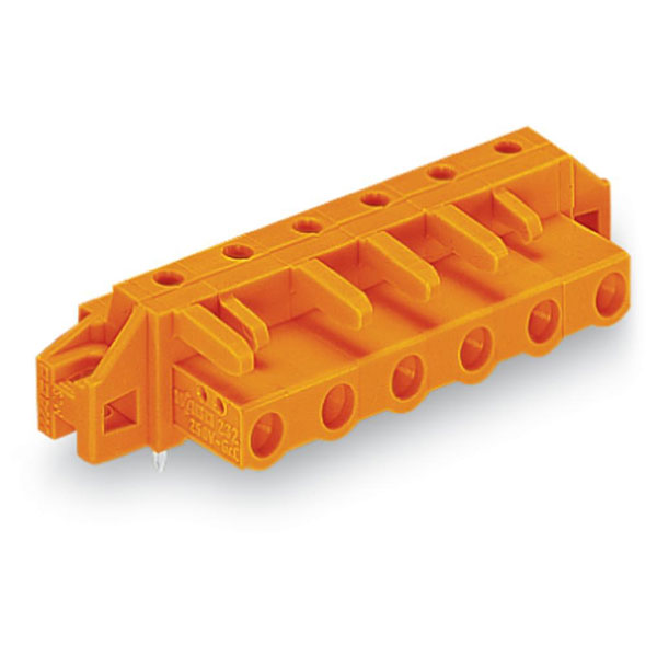 WAGO 232-863/031-000 Female MCS-MIDI 3P 7.62mm Flanged Panel Angled Pins Pk50 | Rapid Electronics