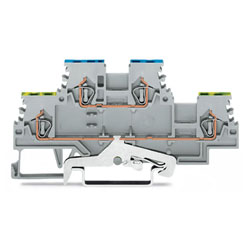 WAGO 279-527 PE/L Ground Terminal Block Grey AWG28-16 50pk | Rapid Online