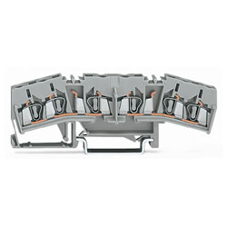 WAGO 280-675 5mm 3-conductor Terminal Block Grey AWG 28-14 | Rapid Electronics