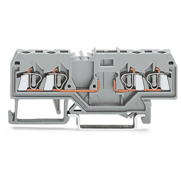 WAGO 280-816 5mm 4-conductor Terminal Block Grey AWG 28-14 | Rapid Electronics