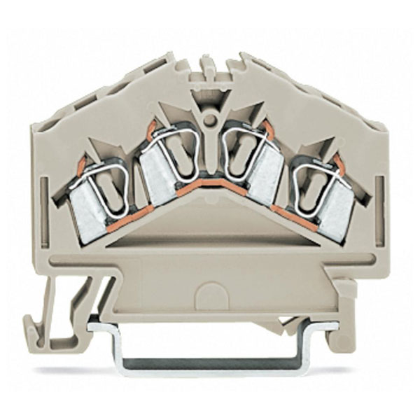 WAGO 280-996 5mm 4-cond. Through Trmnl. Block ATEX Ex-e II Grey AWG 24-14 100pk | Rapid Electronics