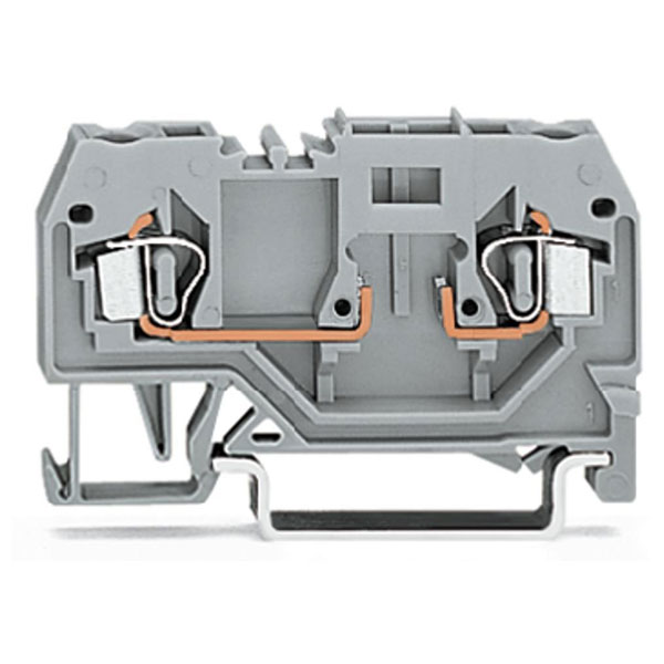 WAGO 280-916 5mm 2-cond. Front Entry Carrier Terminal Block Grey AWG 28-14 | Rapid Electronics