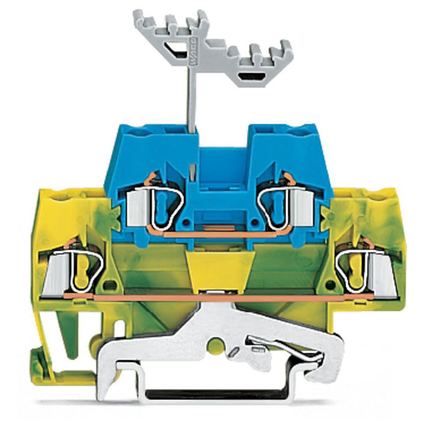 WAGO 280-537 5mm Double Deck Ground Trm. Block Green-yellow, Blue AWG ...