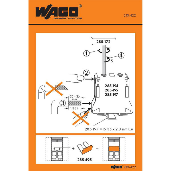 WAGO 210-422 Instruction Stickers for High-current Terminal Blocks ...